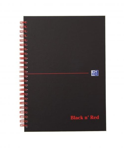 Black n' Red Matt Hardback A4 Wirebound Notebook PK5 140pgs PK5 | Workline