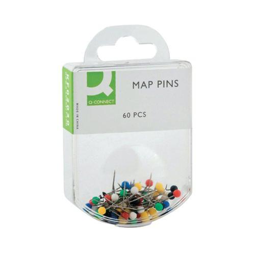 Q-Connect Map Pins Assorted PK10x60 | Workline